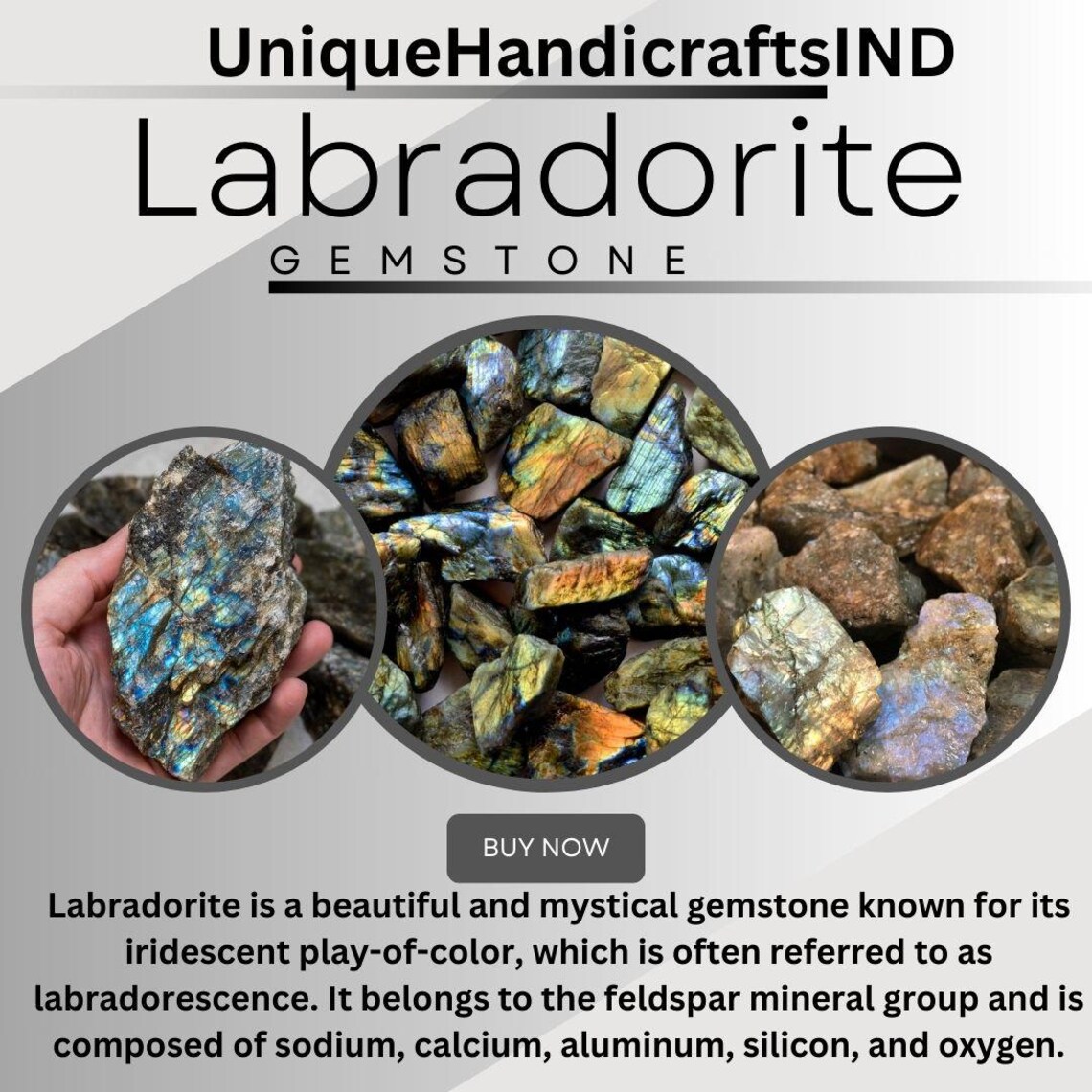Labradorite Round Wall Mirror: Handmade Stone Art, Custom Size - Etsy