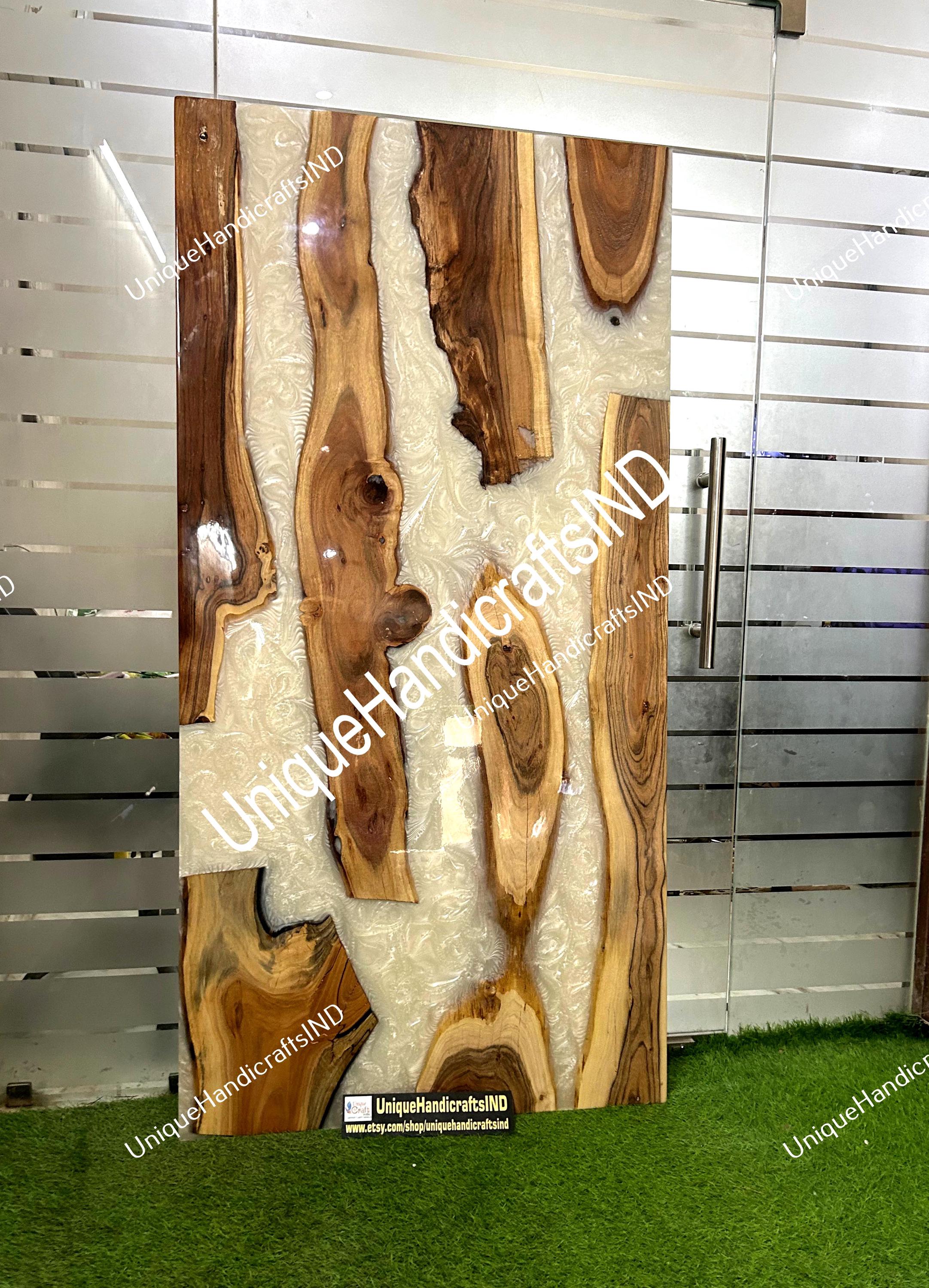 Live Edge Walnut Wooden Door: Custom Epoxy Resin Sliding Barn Door - Etsy