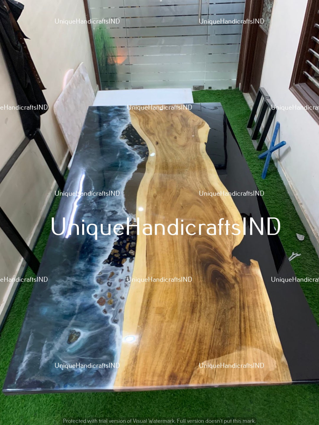 Ocean Table, Resin Table, Epoxy Table, Ocean Wave Fish Art Table ...