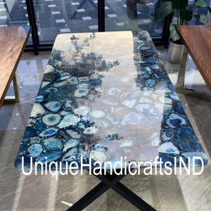 Blue Agate Stones Slab, Counter Table Top ,dining Table, Coffee Table , Center Table Top, Agate ...