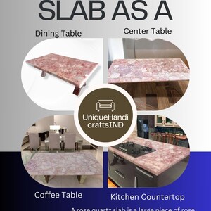 Rose Quartz Vanity Top , Pink Rose Quartz Dining Table , Center Table ...