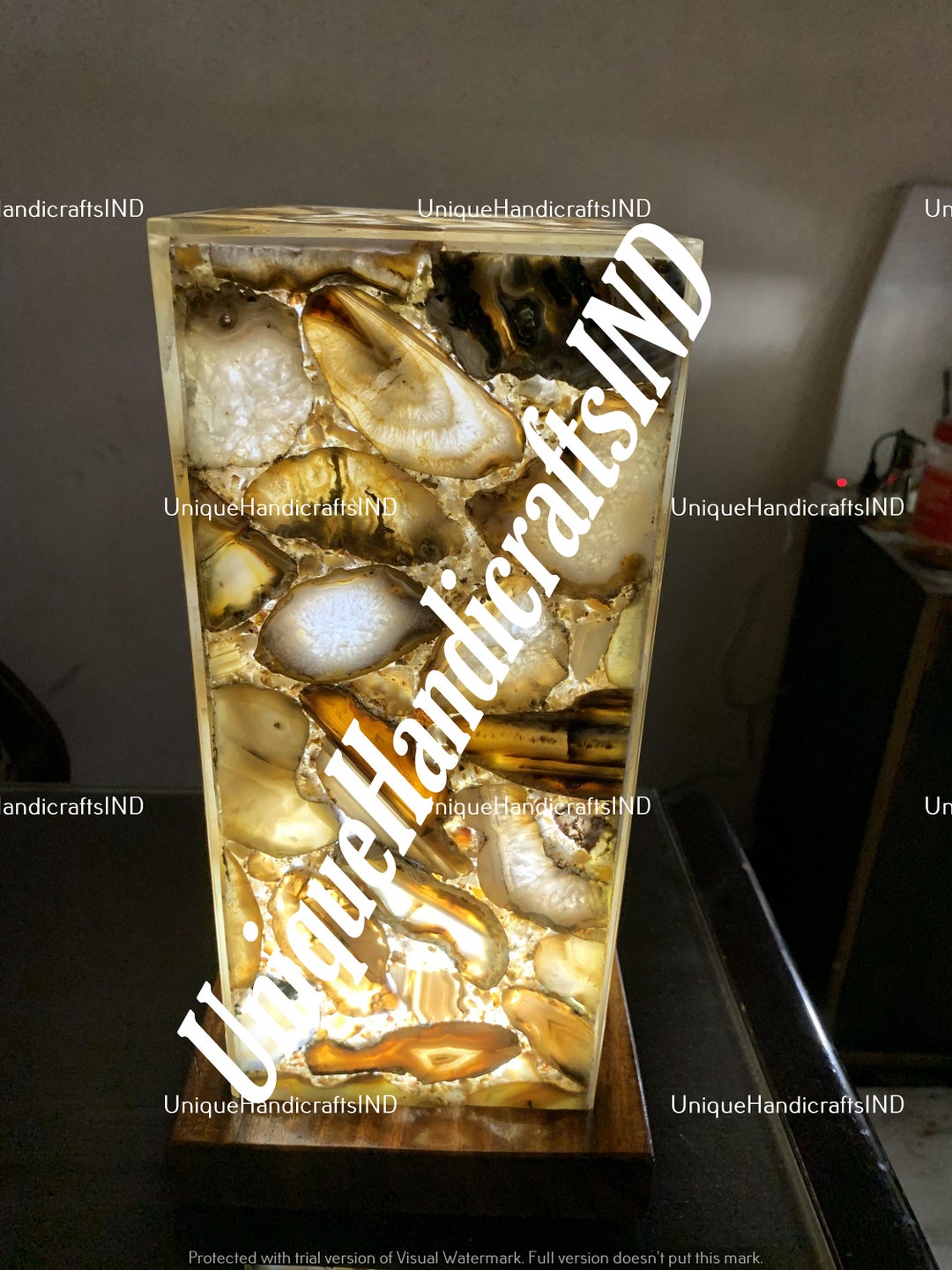 Agate Table Lamp, Nightlight Stone Lamp, Table Lamp ,crystal Lamp ...