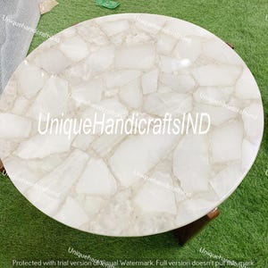 Natural Quartz Table Top / White Quartz Round Center Table Top / Quartz ...