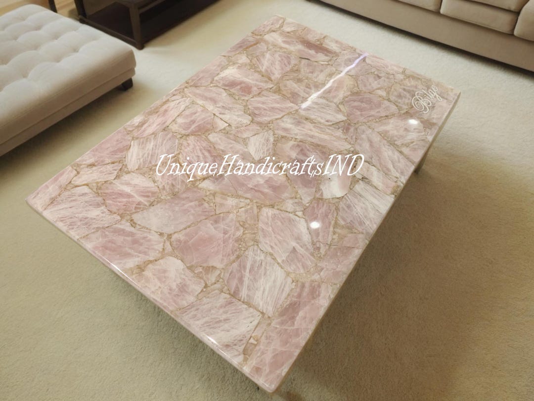 Rose Quartz Vanity Top , Pink Rose Quartz Dining Table , Center Table ...