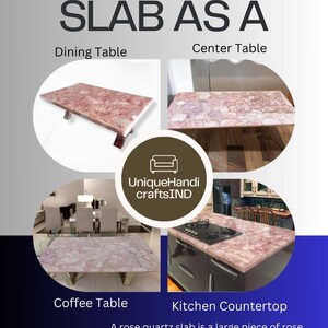 Handmade Rose Quartz Countertop Slab: Elegant Stone Table Top - Etsy
