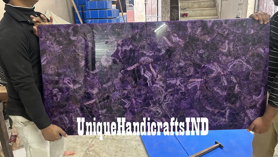 Buy Amethyst Stone Table Top / Amethyst Stone Table Top /kitchen & Bar ...