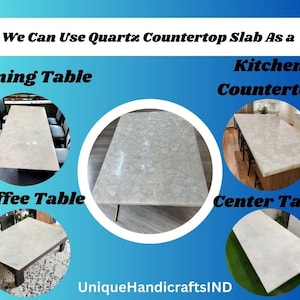 Handmade White Quartz Dining Table Top: Translucent Agate Kitchen ...
