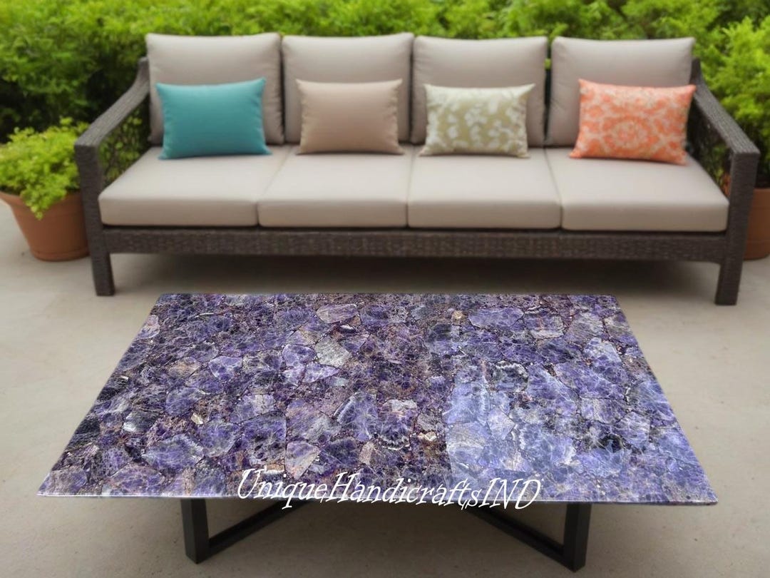 Amethyst Stone Table Top, Purple Stone Table, Amethyst Counter Top ...