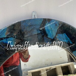 Labradorite Round Wall Mirror: Handmade Stone Art, Custom Size - Etsy