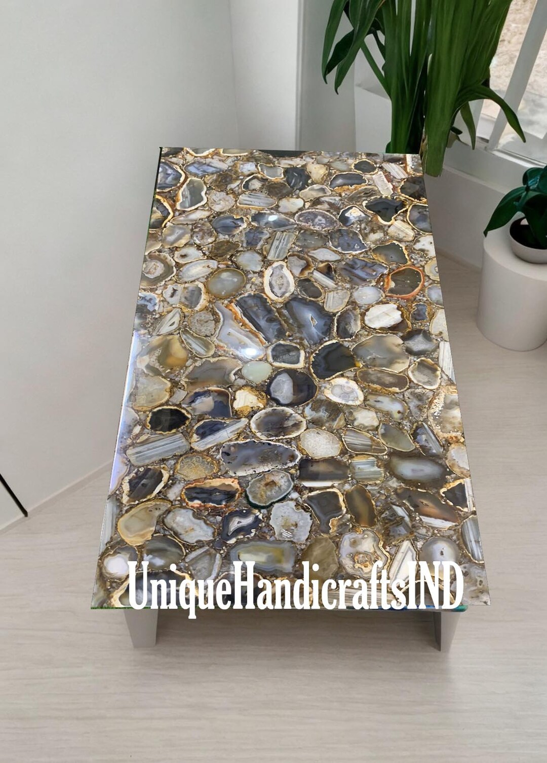 Coffee Table, Wild Geode Agate Coffee Table, Center Table, Handmade ...