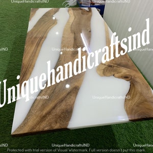White Epoxy Table Top, Epoxy Table ,river Table, Resin Table, Made to ...
