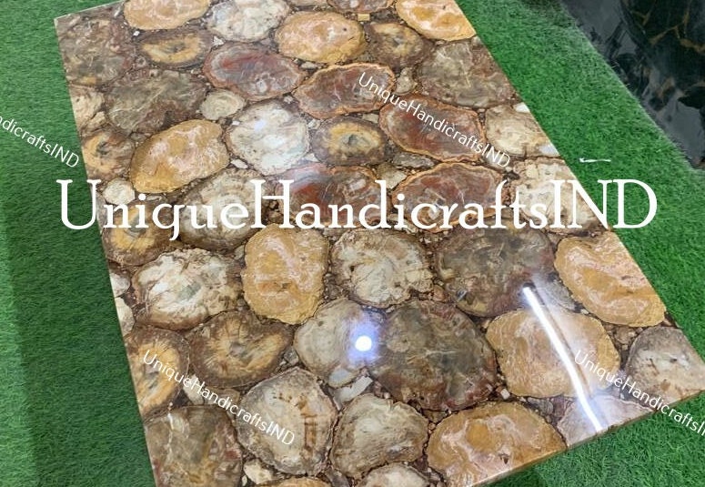 Handmade Petrified Wood Agate Countertop Slab: Kitchen Island, Bar ...