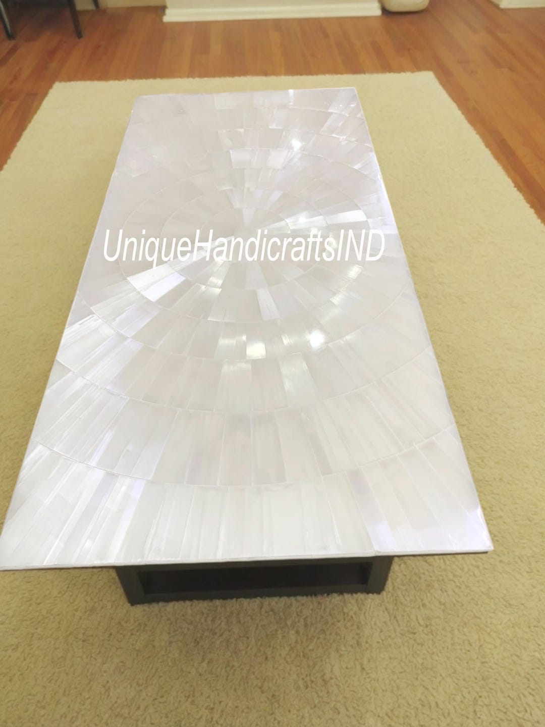 Stunning Selenite Gemstone Dining Table, Console Bar Table, Selenite ...