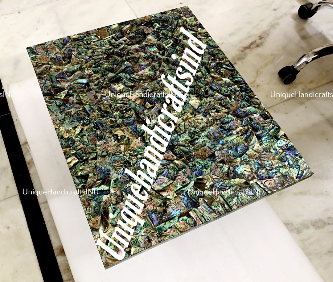 Abalone Shells Marble Table / Handmade Gemstones Counter Top Handmade ...