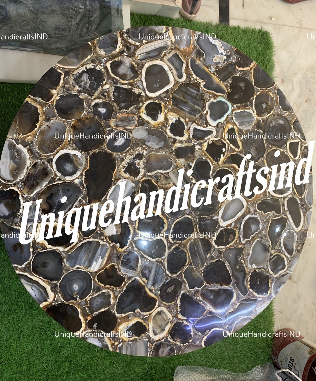 Natural Agate Stone Coffee Table Top, Agate Table, Stone Table, Agate ...