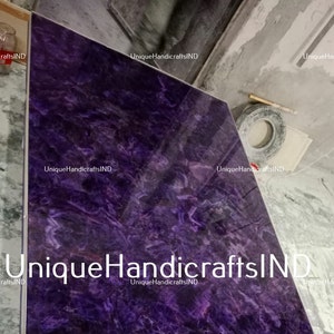 Amethyst Gem Stone Table, Purple Amethyst Kitchen & Dining Countertop ...