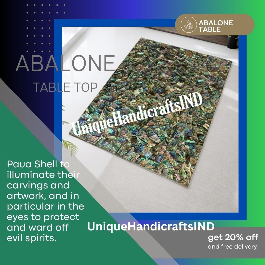 Handmade Marble Coffee Table Top: Abalone Shell Inlay Art - Etsy