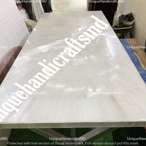 Stunning Selenite Gemstone Dining Table, Console Bar Table, Selenite ...