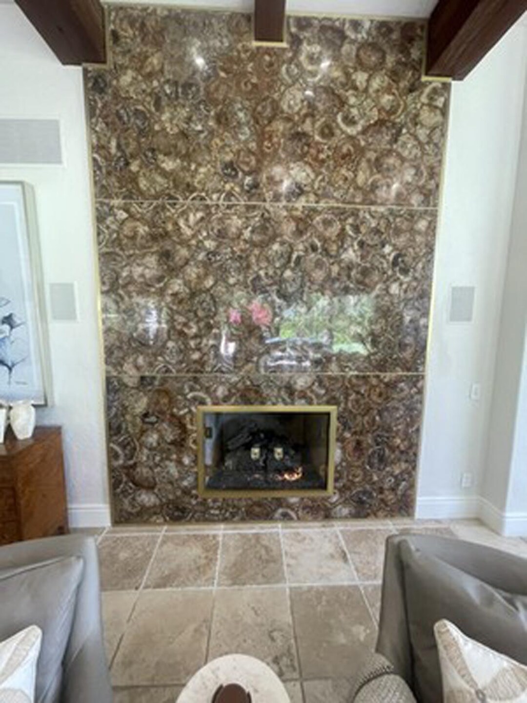 Petrified Wood Wall Panel – Natural Stone Slabs for Living Room Decor ...