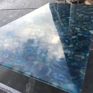 Blue Agate Stones Slab Counter Table Top dining Table - Etsy