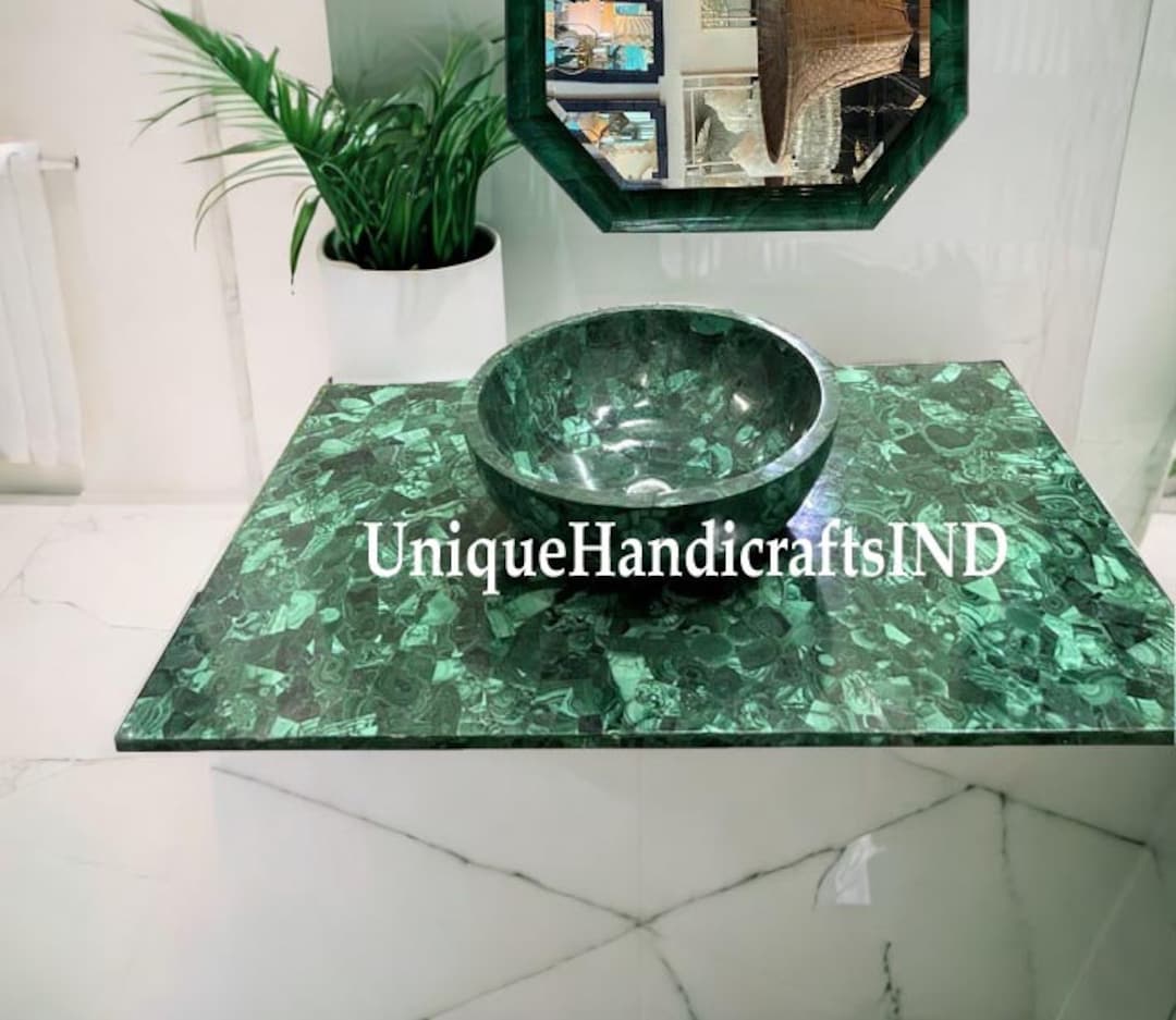 Malachite Counter Top With Sink , Bathroom & Kitchen Countertop ...