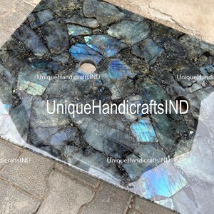 Natural Labradorite Countertop Vanity Slab Handmade Agate Stone Kitchen ...