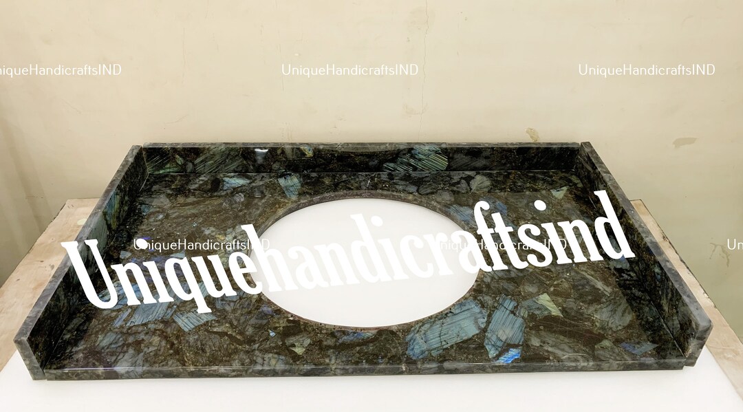 Blue Labradorite Gemstone Kitchen & Dining Countertop Semi Precious ...