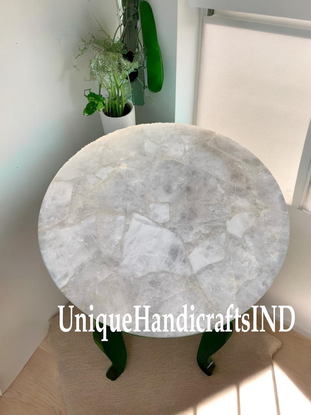 White Quartz Table Top ,quartz Stone Round Table, Quartz Side Table ...