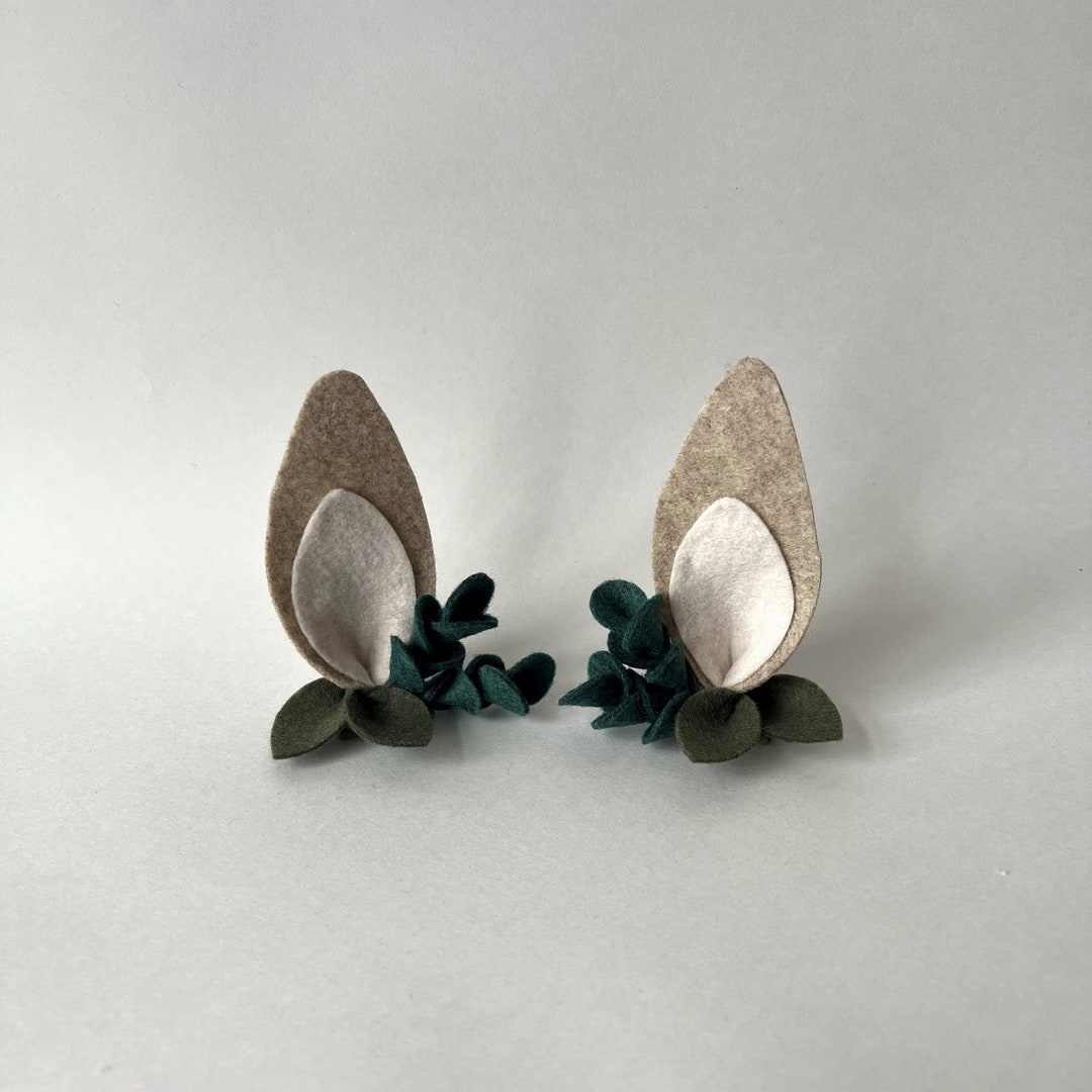 Gender Neutral Leafy Bunny Ear Clips, Eucalyptus Bunny Ears, Easter ...