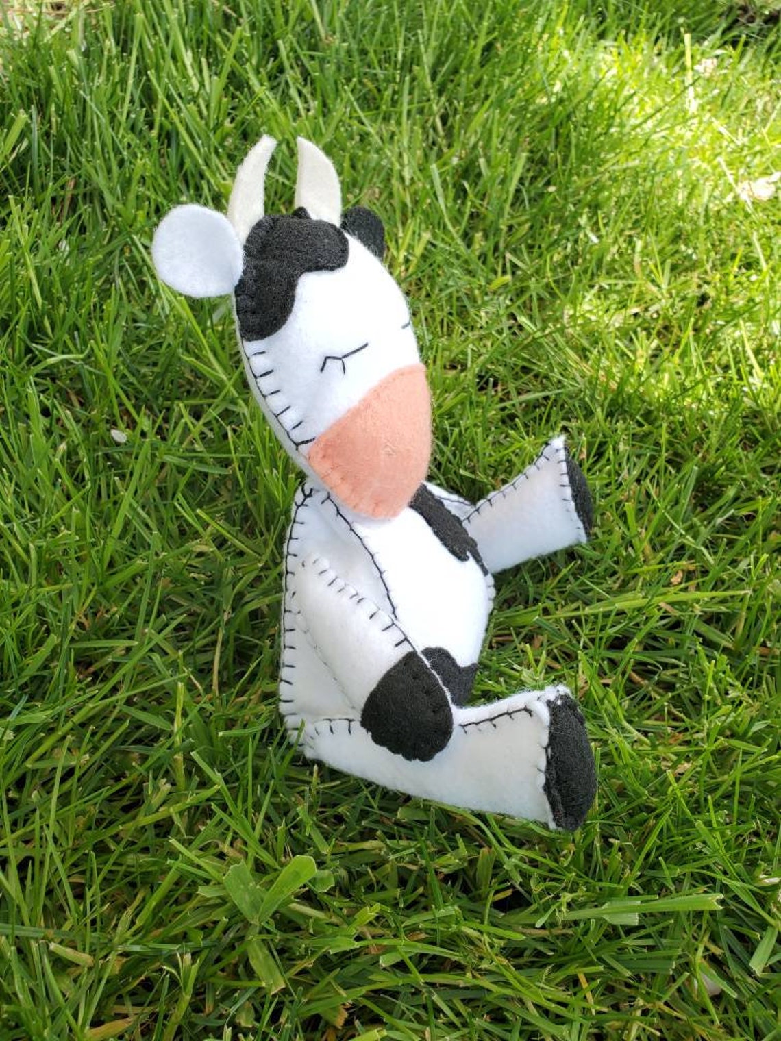 Felt Cow Plushy Hand Stitched - Etsy
