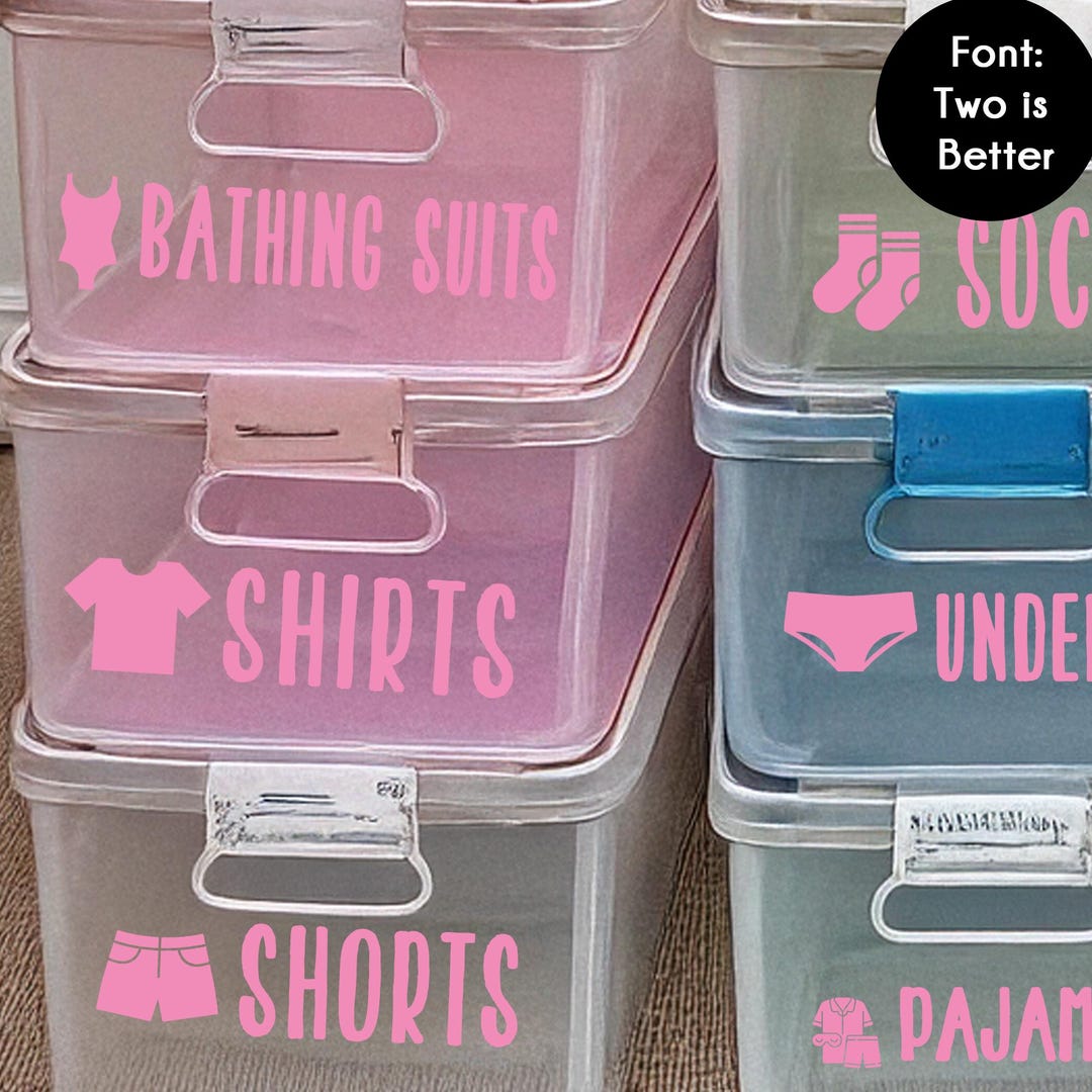Custom Kids Clothing Drawer Labels: Vinyl Decals for Camp, School ...