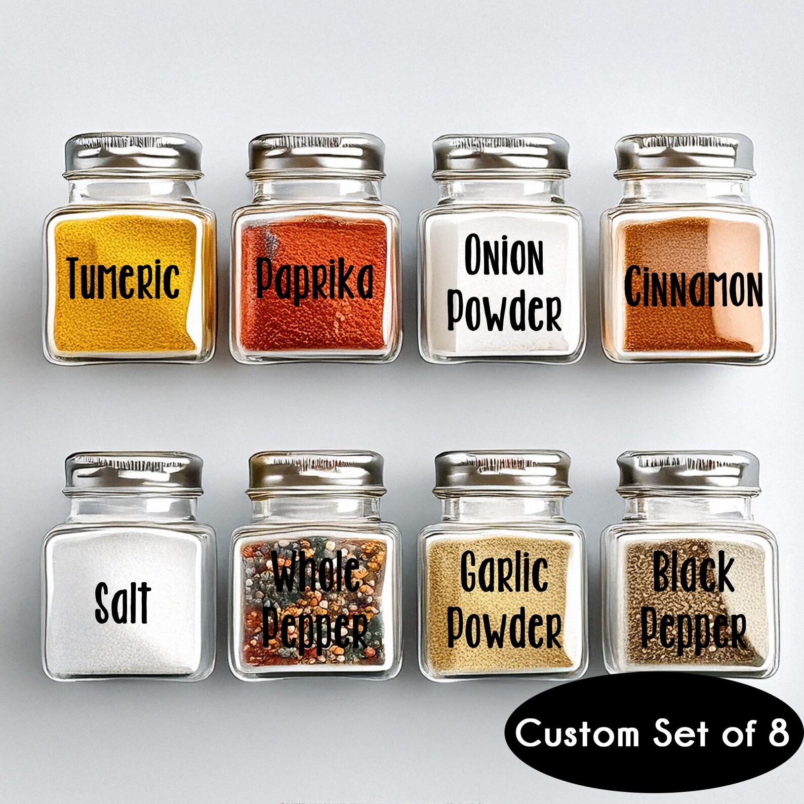 Spice Jar Labels: Minimalist Kitchen Organization, Vinyl Decals - Etsy