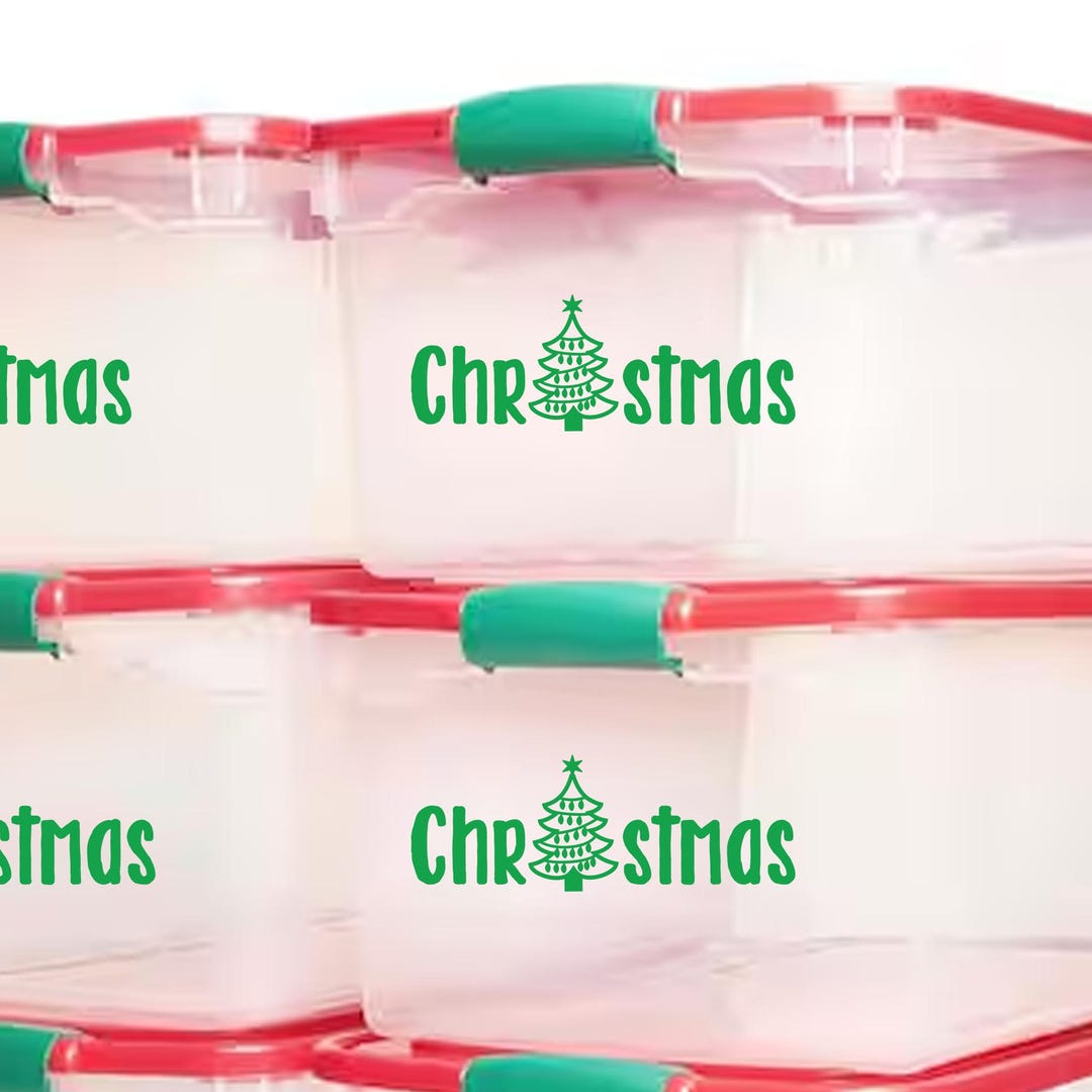 Christmas Storage Labels: Holiday Decor Vinyl Decals - Set of 6 - Etsy