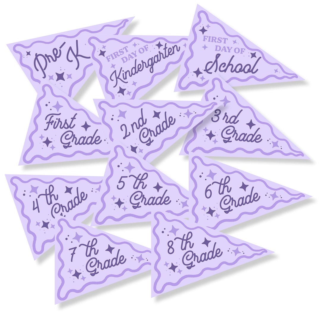 First Day of School Printable Flag (DIGITAL DOWNLOAD) *PURPLE* - Etsy