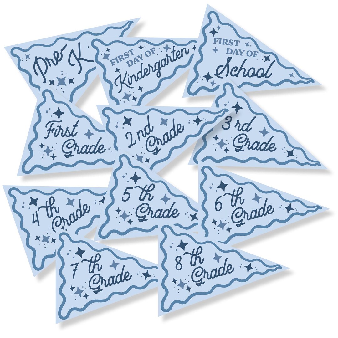 First Day of School Printable Flag (DIGITAL DOWNLOAD) *BLUE* - Etsy