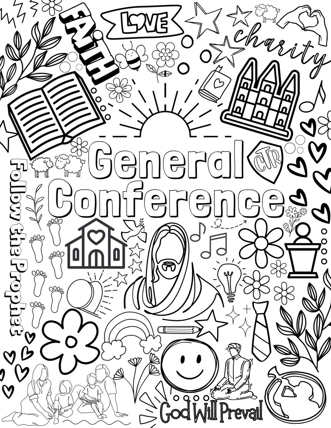 General Conference Coloring Page Printable - Etsy