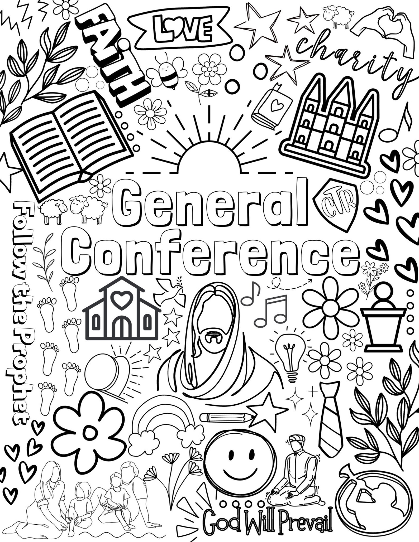 General Conference Coloring Page Printable - Etsy