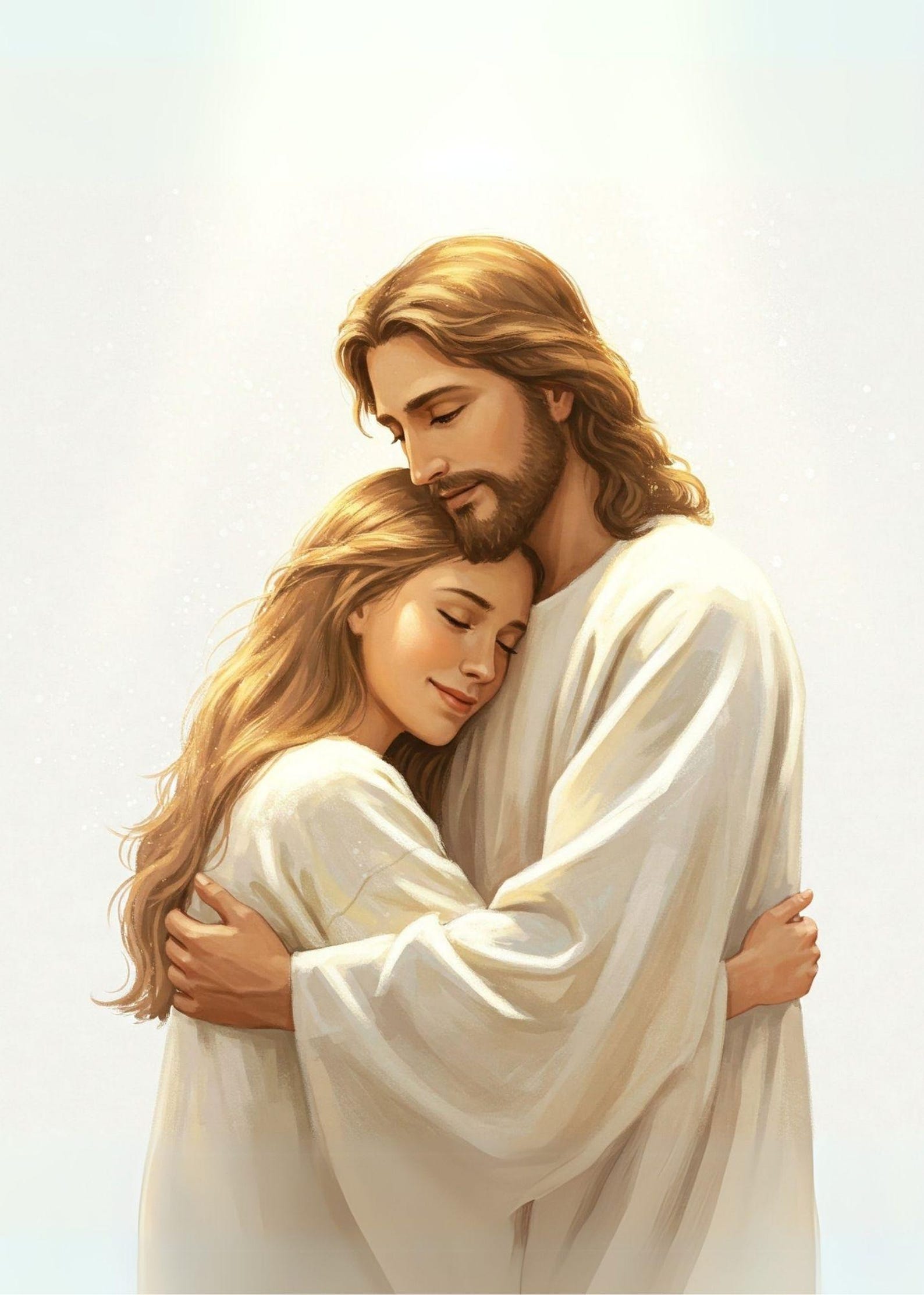 Jesus Christ Hugging Girl Art Print – Savior's Love - Etsy