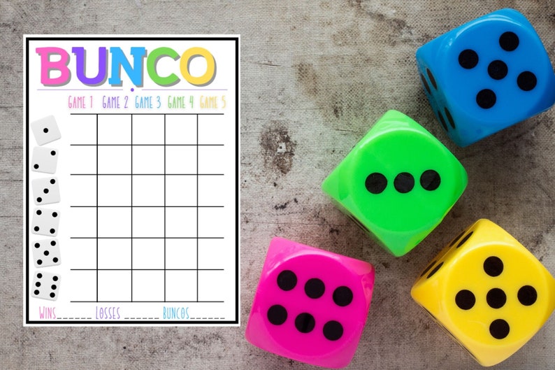 Bunco Score Card, Bunco Card, Bunco Game Card - Etsy