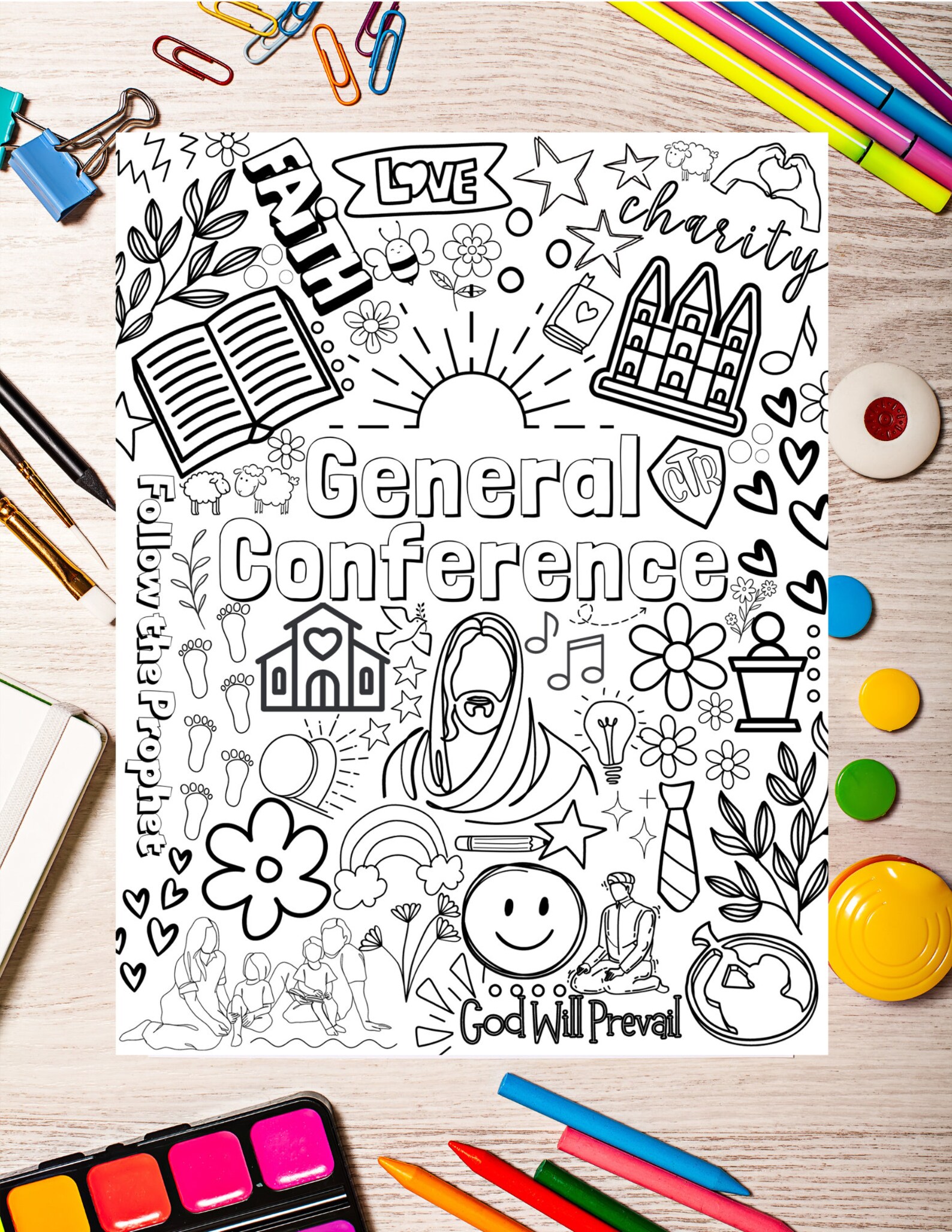 General Conference Coloring Page Printable - Etsy