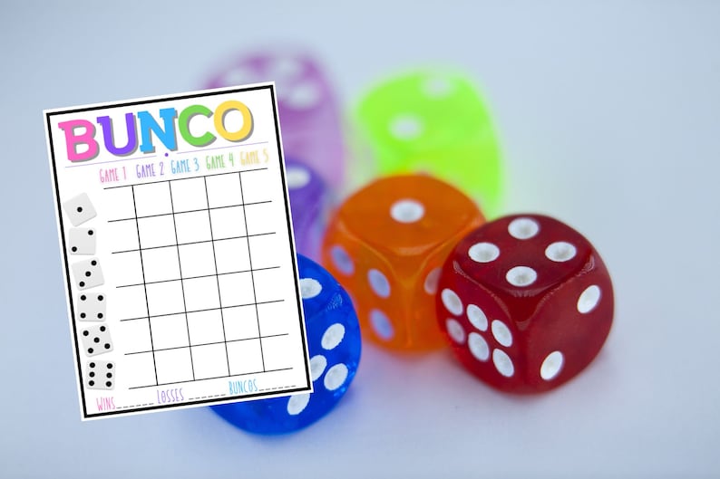 Bunco Score Card, Bunco Card, Bunco Game Card - Etsy