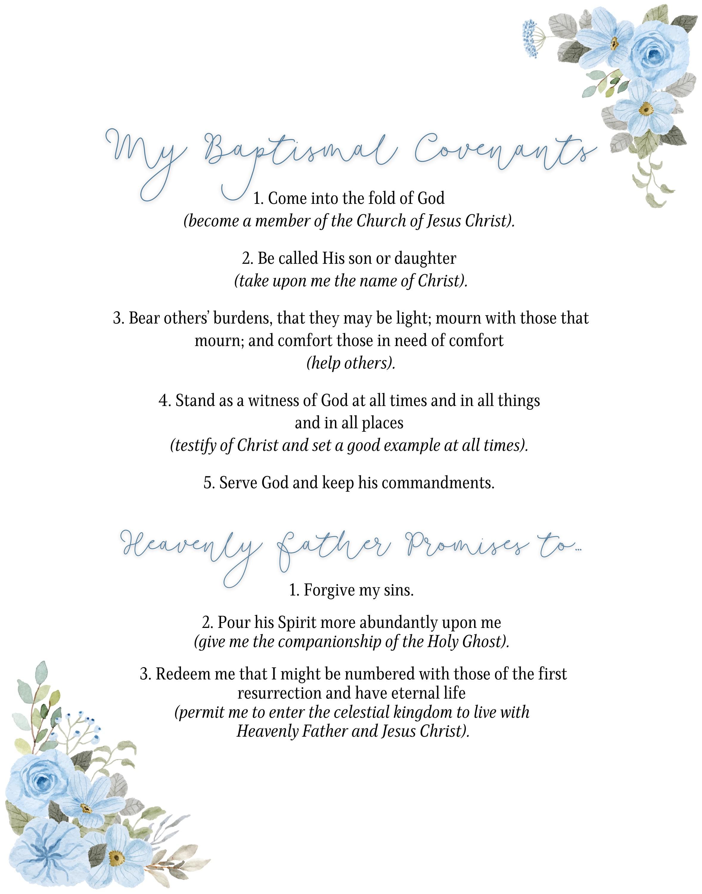 My Baptismal Covenants Poster - Etsy