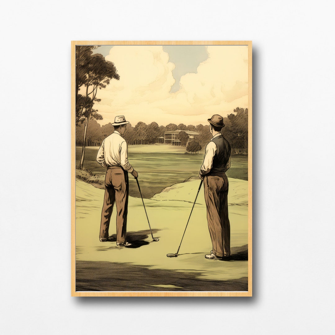 Poster of Vintage Golfing Gentlemen - Elegance on the Greens, Timeless ...