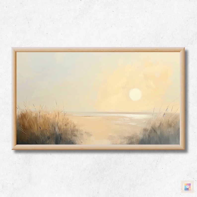 Samsung Frame Art | Coastal Serenity | Serene Beachscape | Minimalist ...