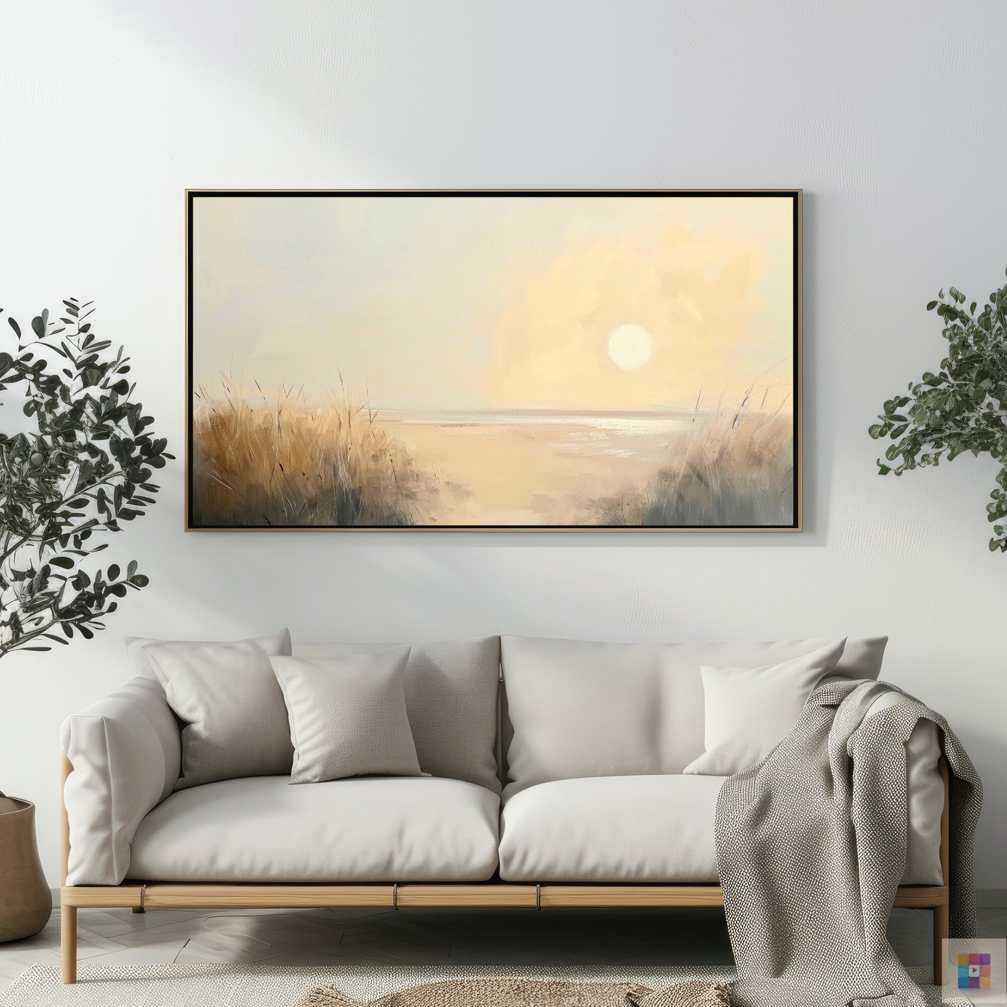 Samsung Frame Art | Coastal Serenity | Serene Beachscape | Minimalist ...