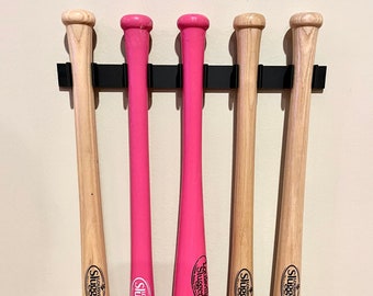 10 Mini Baseball Bat Display Holder Rack – Wall Mount – Holds 10 Mini ...