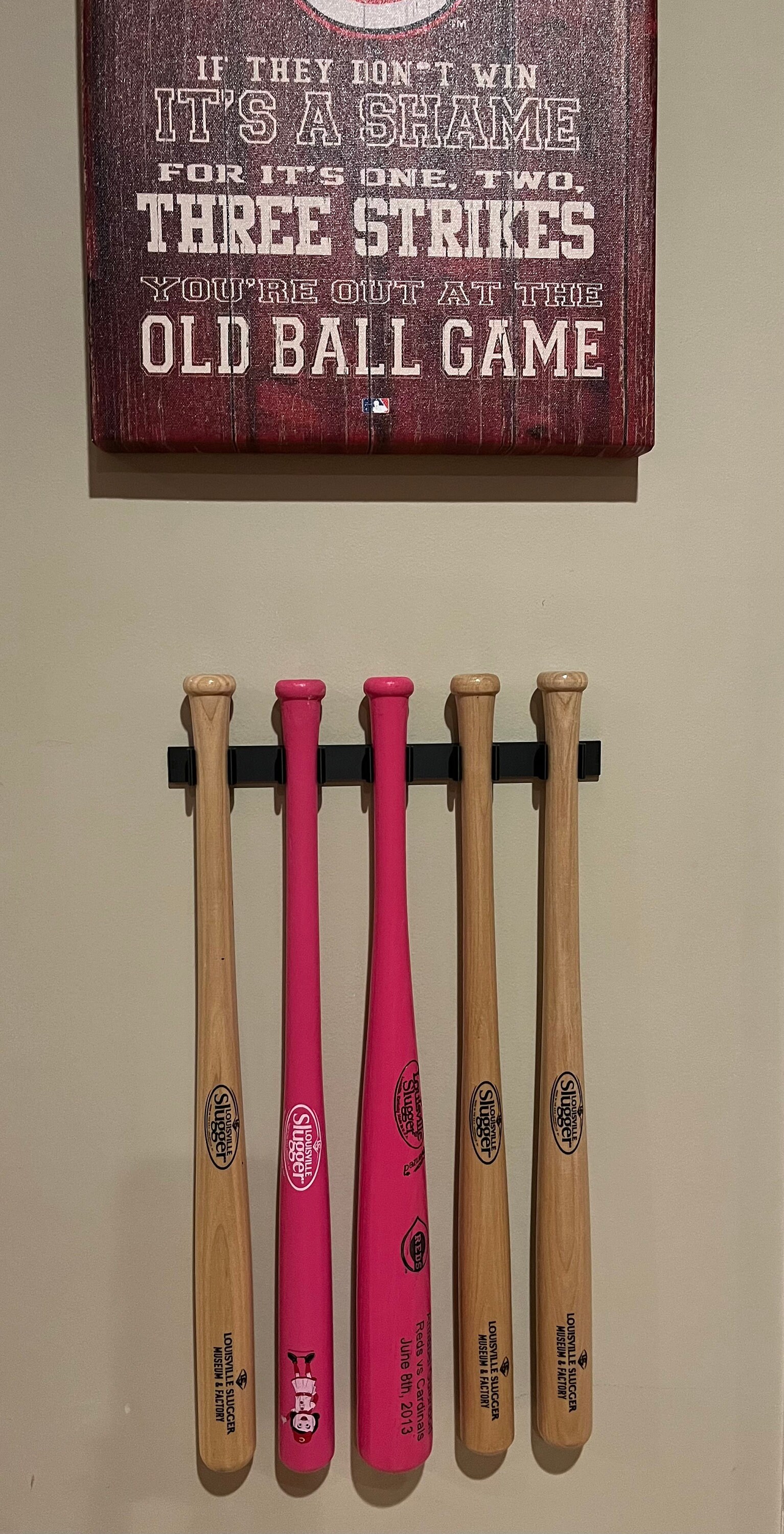 Souvenir Mini Bat Holder Vertical Rack Mount - Etsy