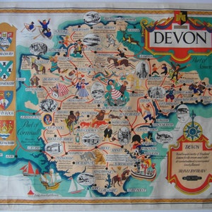 Original 1950s British Railways Devon Pictorial Map - Etsy UK