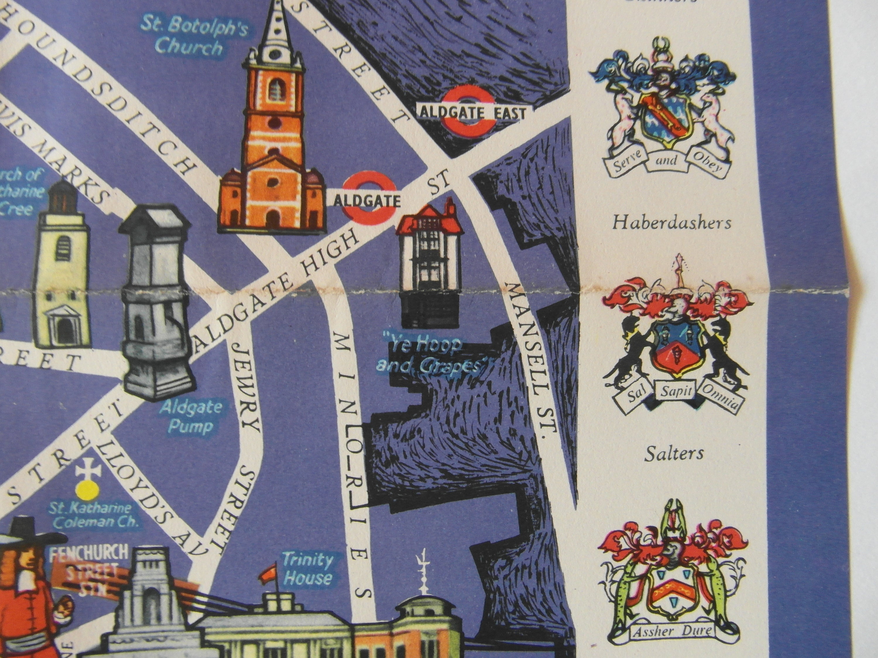Original C1960 Pictorial Map of the City of London - Etsy