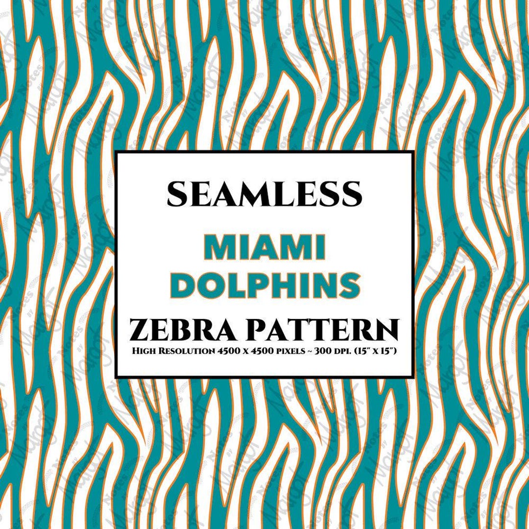 Miami Dolphins-inspired SEAMLESS Zebra Pattern Digital File - High ...